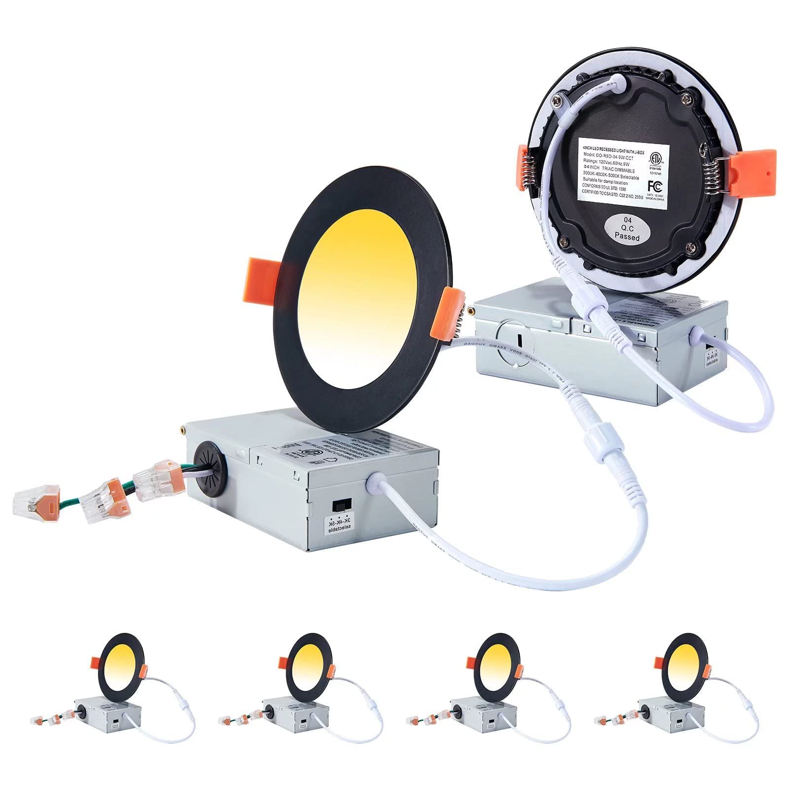 Mua CycevSun Black Recessed Lights - Canless 4 Inch Soffit Wafer Pot ...