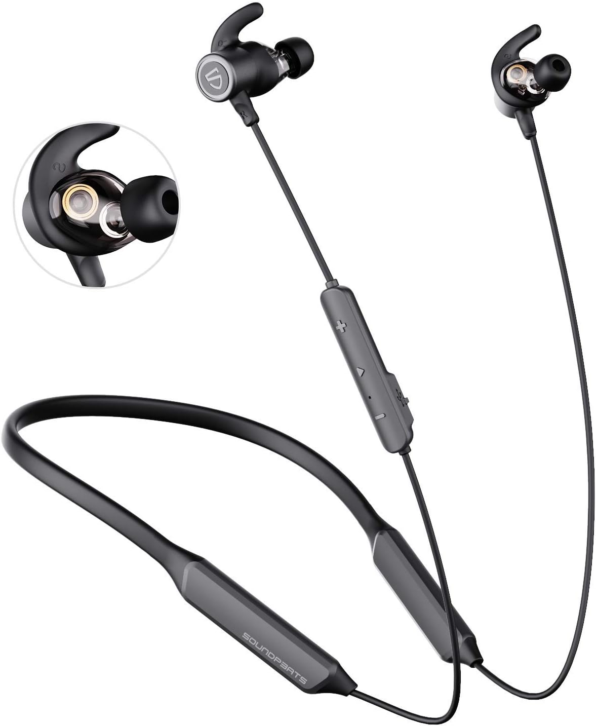 SOUNDPEATS Dual Dynamic Drivers Bluetooth Headphones, Neckband Wireless ...