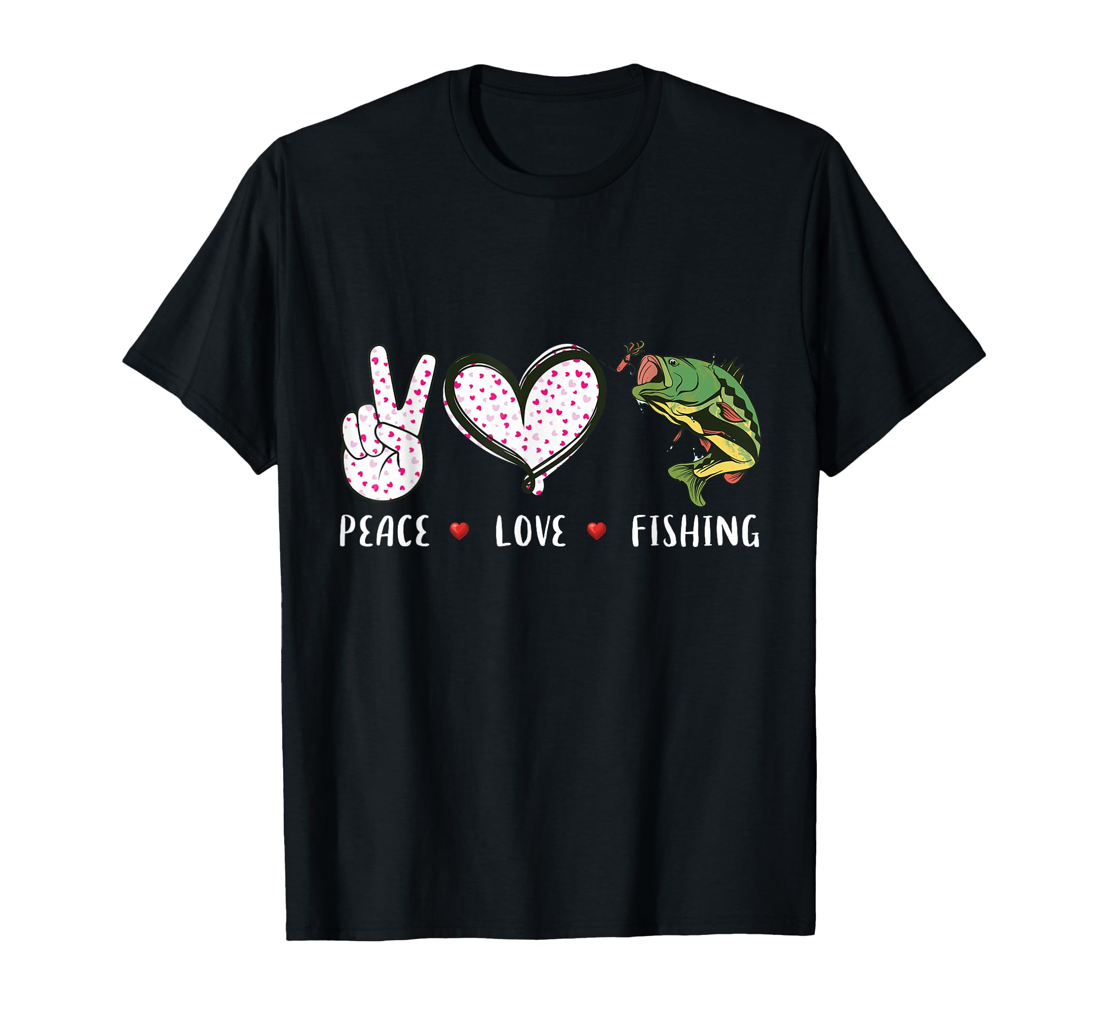 peace love fishing gift for men women, fisherman T-Shirt for sale ...