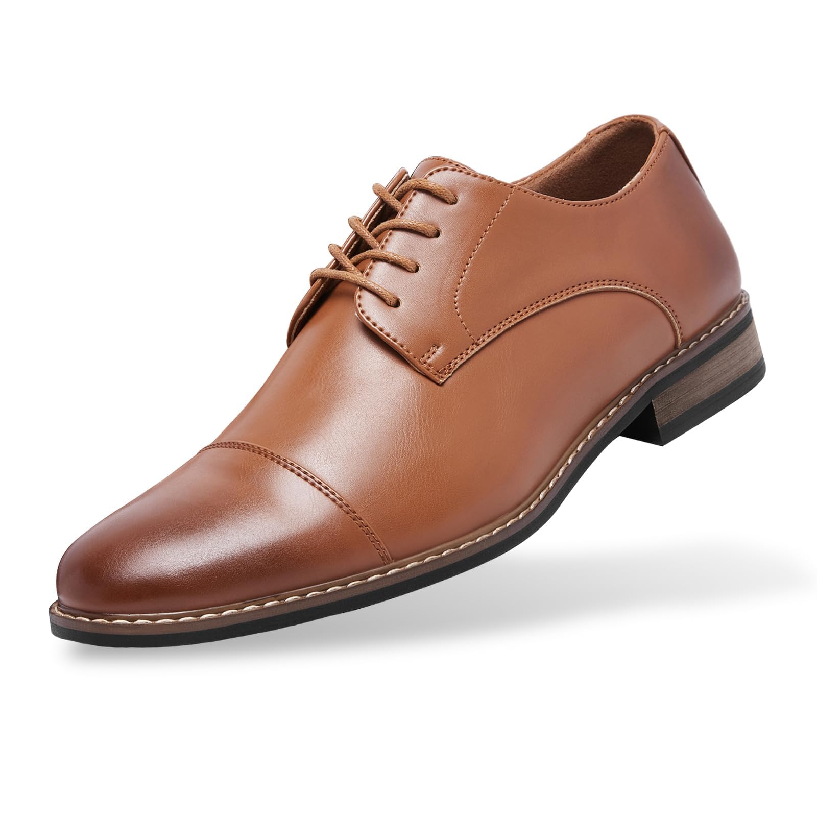 SILENTCARE Men's Oxford Brown Dress Shoes Formal Business Comfortable ...