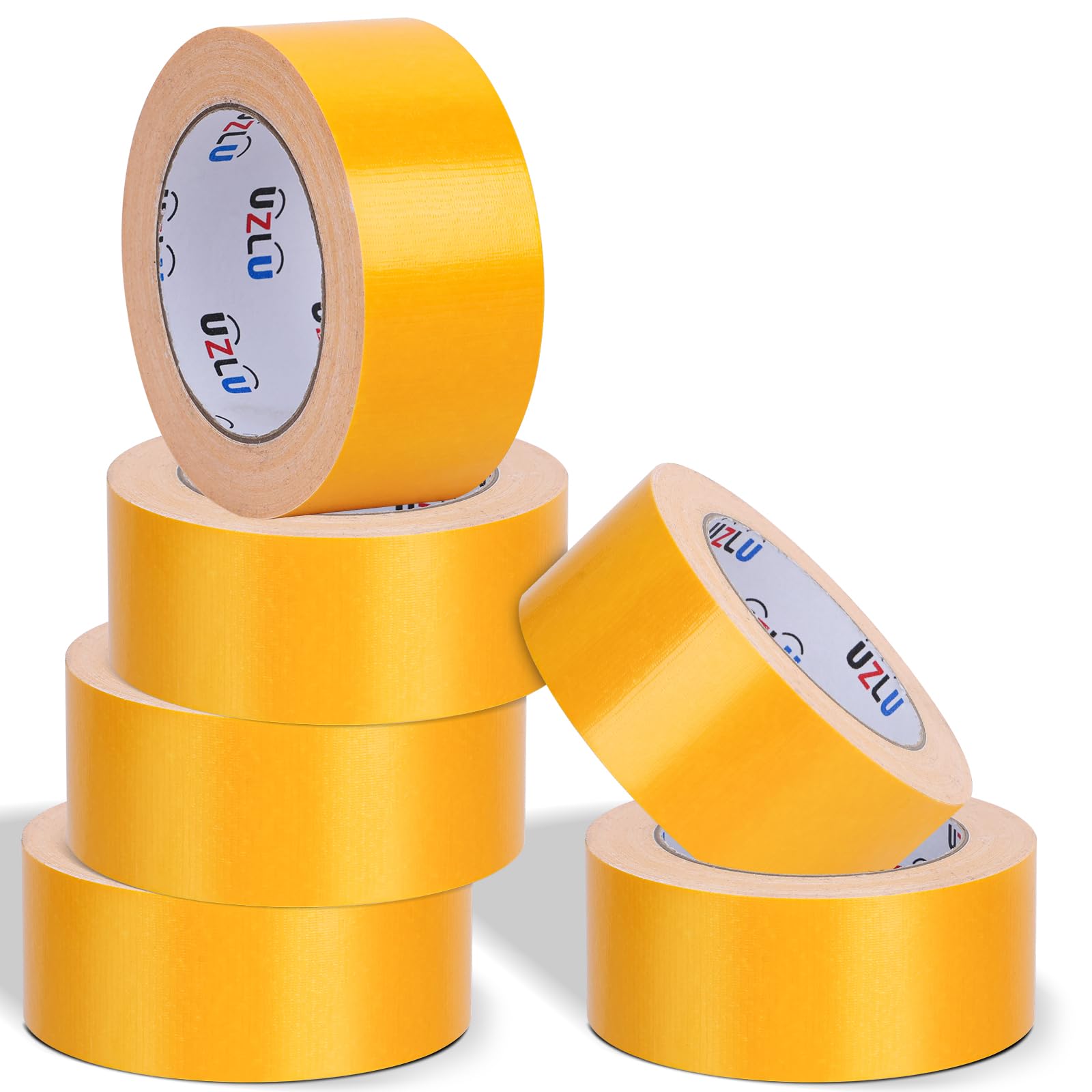 UZLU 6 Pack Yellow Duct Tape Bulk Heavy Duty,1.88 Inches x 30 Yards ...
