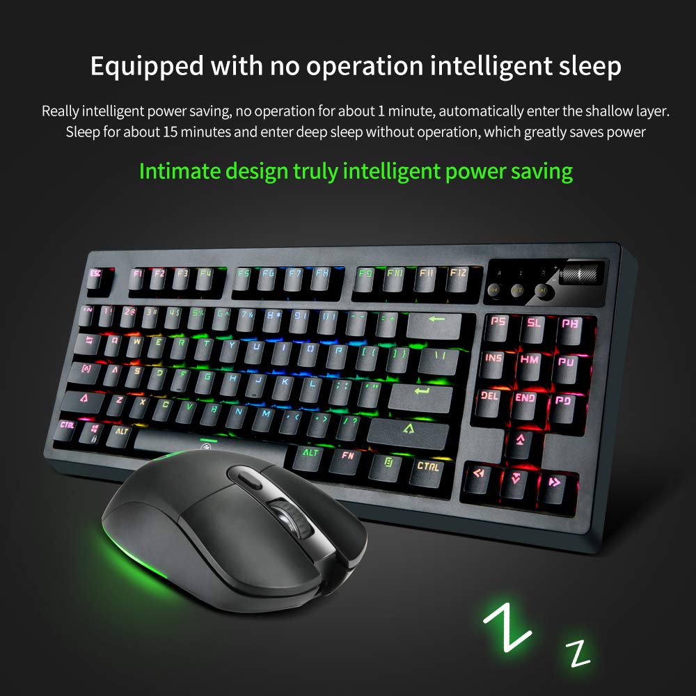 Mua ZJFKSDYX MK87 Wireless Mechanical Gaming Keyboard and Mouse, RGB ...