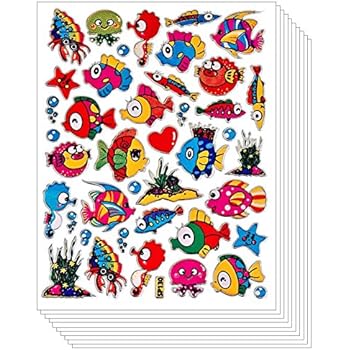 Amazon.com: Tropical Fish Sea Ocean Stickers for Scrapbook Flashy ...