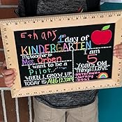 Amazon.com: First Day of School Board, Reusable Chalkboard Sign for ...