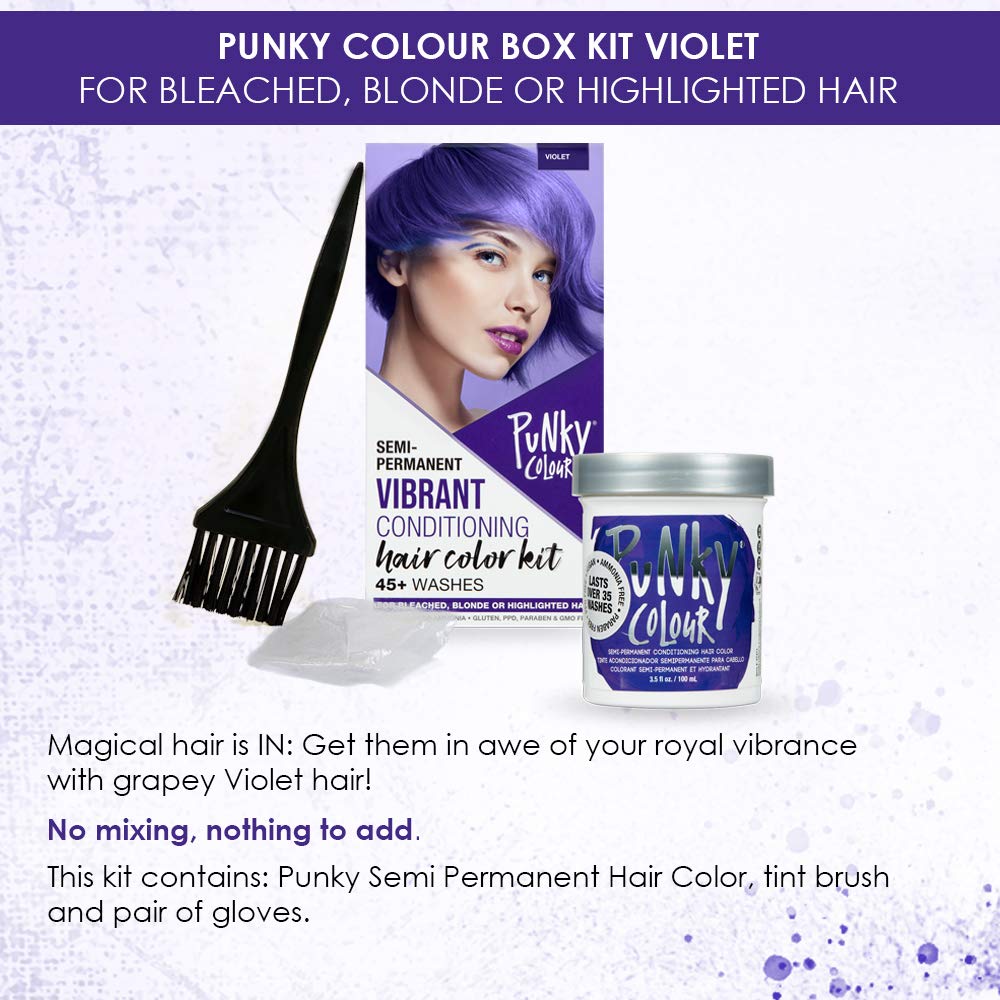 Mua Punky Colour Box Kit Violet Semi Permanent Hair Color - Vegan ...