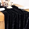 Amazon.com: Socomi 4pcs Black Velvet Table Runner 20 x 120 Inches 10ft ...