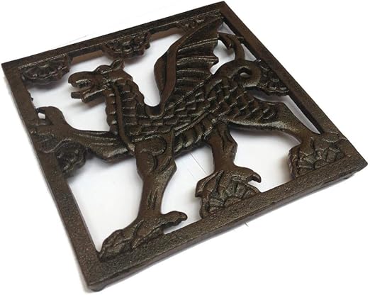 Wales Dragon Cast Iron Square Trivet [wh3]: Amazon.co.uk: Kitchen & Home