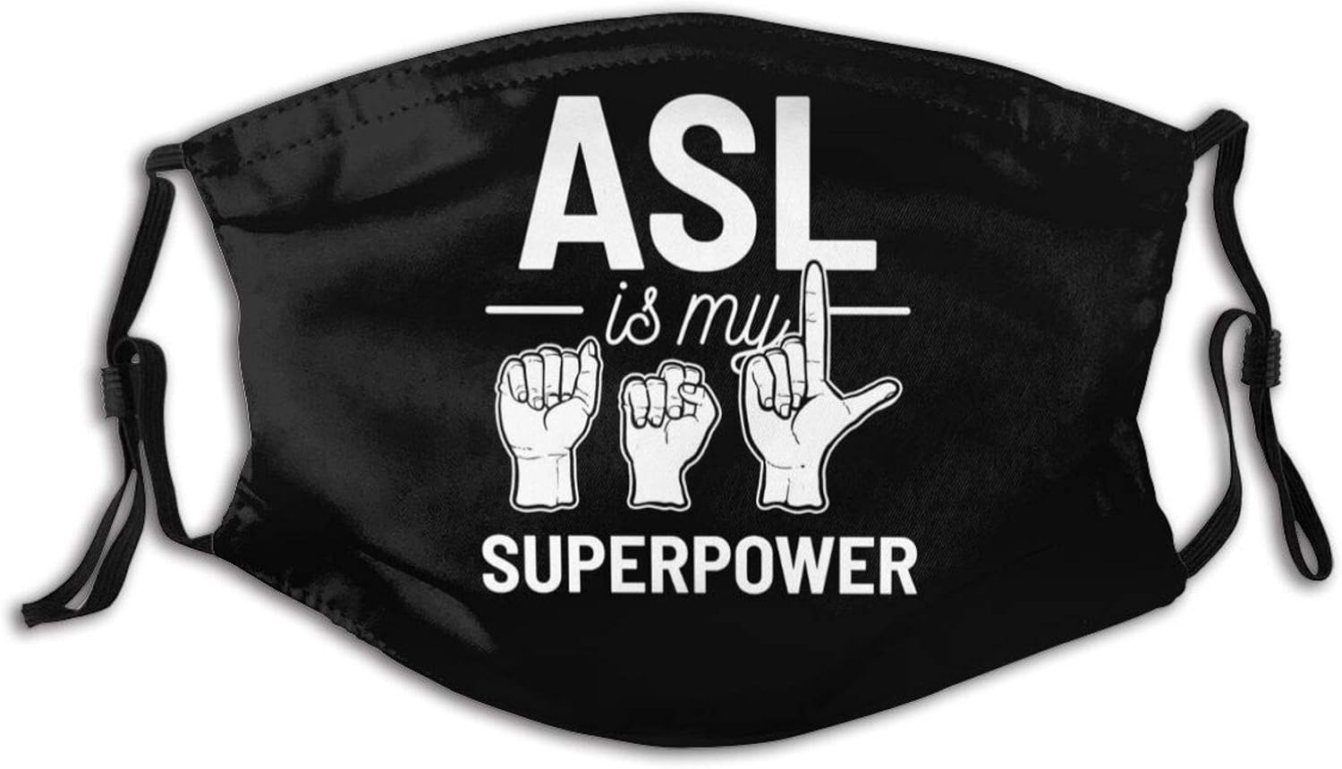 Asl-Face Mask With 2 Filter, Washable Reusable Sign Language Bandanas ...