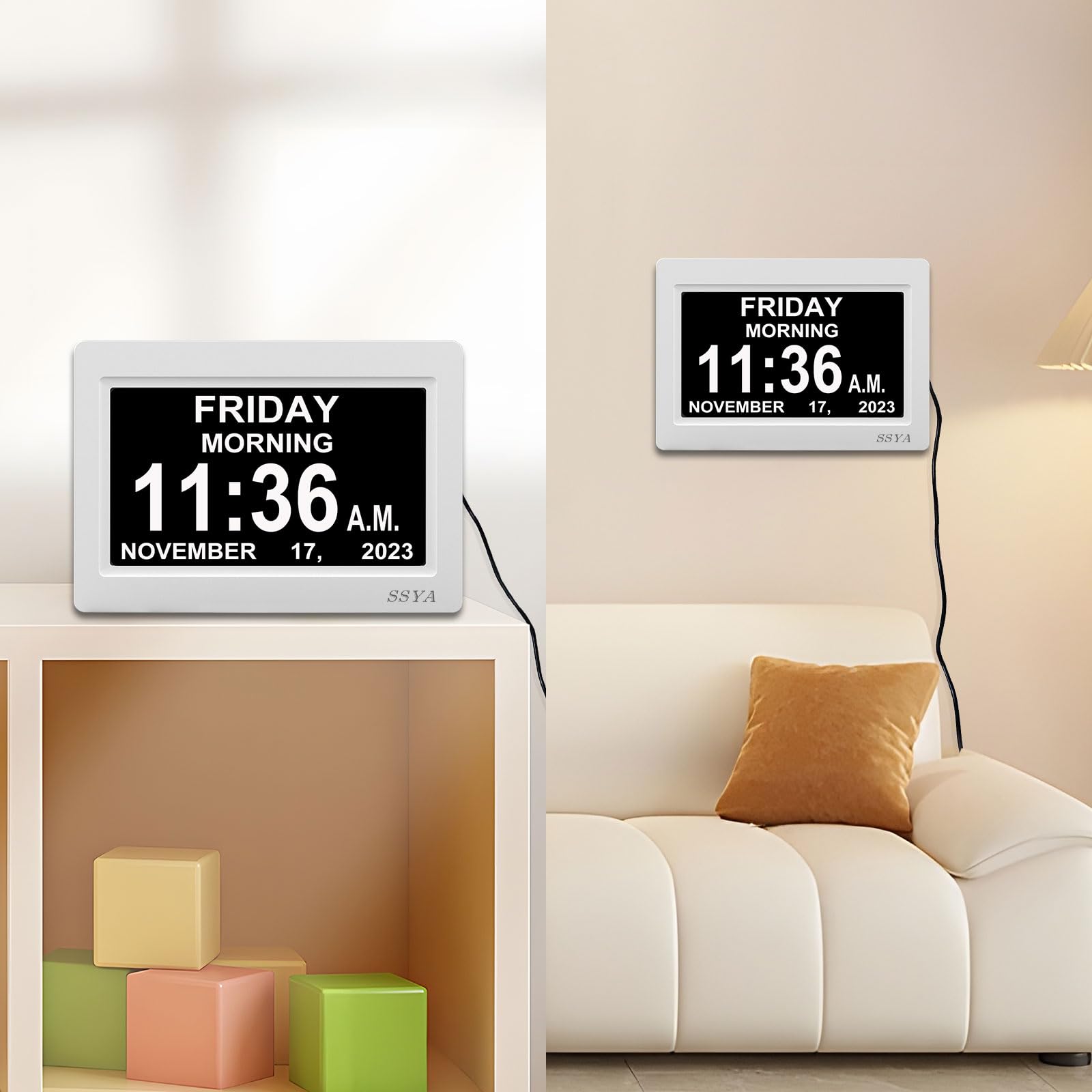 Mua SSYA Digital Calendar Alarm Clock - Dementia Clocks for Seniors ...