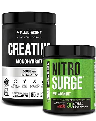 Jacked Factory Nitrosurge Pre-Workout & Creatine Monohydrate - Pre ...