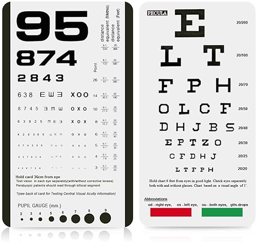 Eye Chart, Pocket Eye Charts, Snellen and Rosenbaum Pocket Eye Chart ...