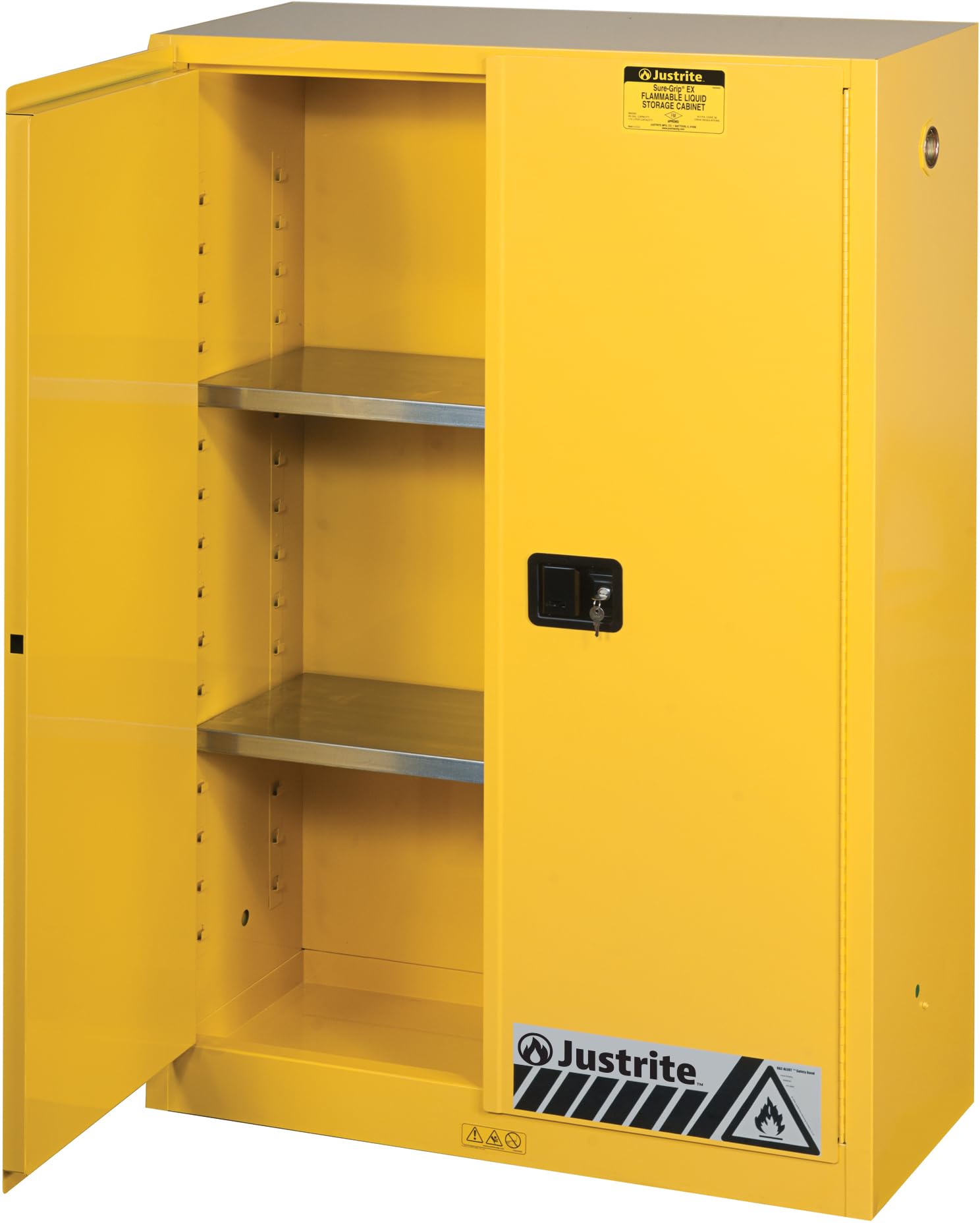 Justrite 45 Gallon Manual Close Flammable Storage Cabinet, 18 Gauge ...
