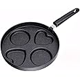 Amazon.com: QNCIGER 9.7 "4-Hole Frying Pan Nonstick, Heart-Shaped ...