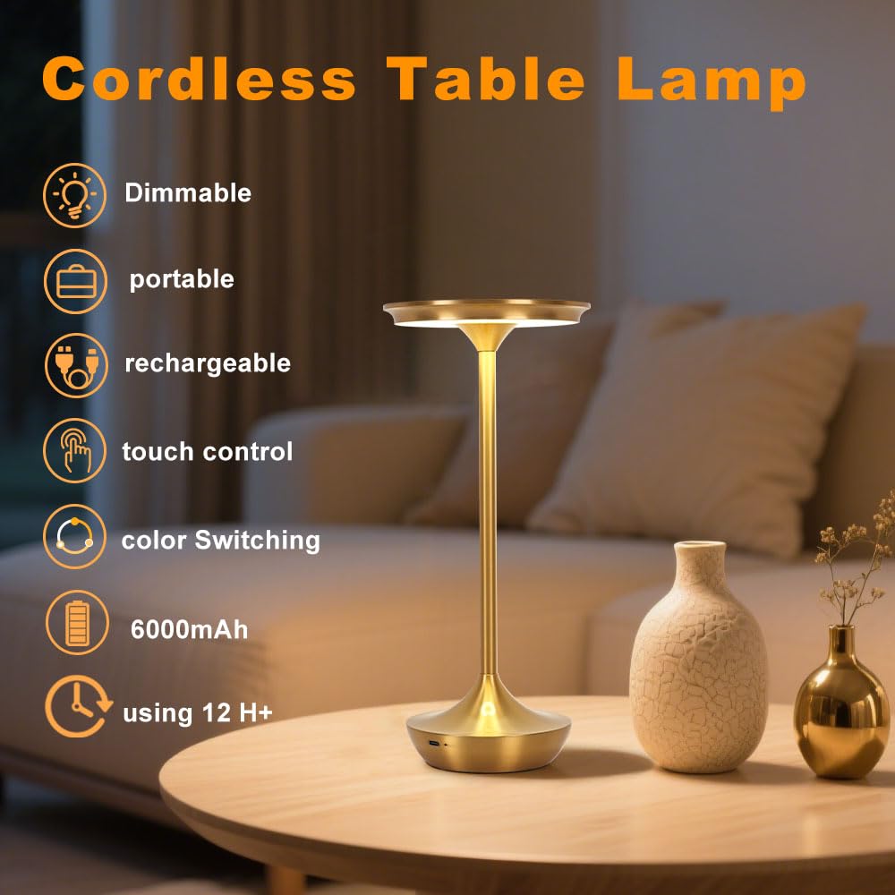 Mua 2 Pack LED Rechargeable Cordless Table Lamps,Portable Outdoor 6000 ...