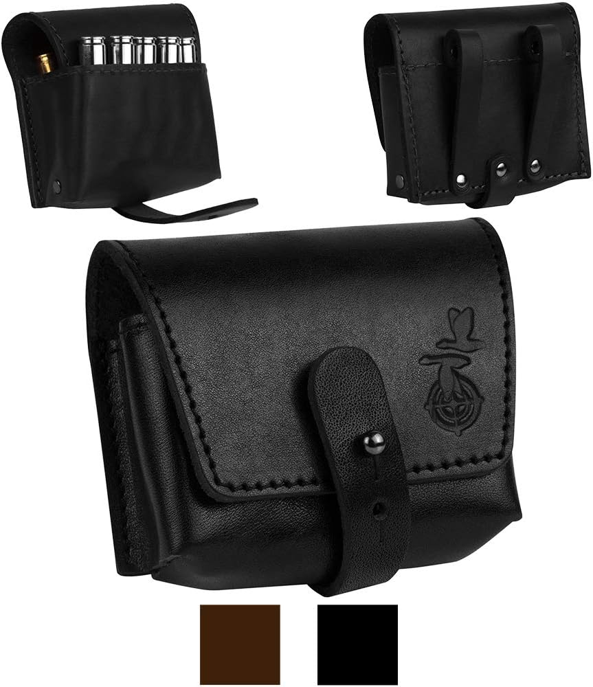 BronzeDog Leather Cartridge Holder Wallet, Leather Cartridge Rifle Ammo ...
