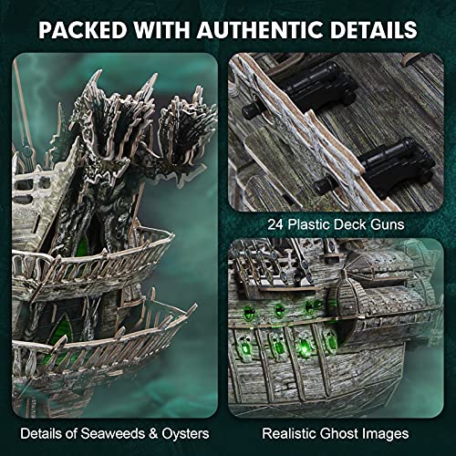 CubicFun 3D Puzzles For Adults Christmas Green LED Flying Dutchman Pirate Ship Model Kits Gifts cubicfun-3d-puzzles-for-adults-christmas-green-led-flying-dutchman-pirate-ship-model-kits-gifts