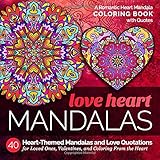 Heart Mandalas White Background Coloring Book: 50 Beautiful Heart ...