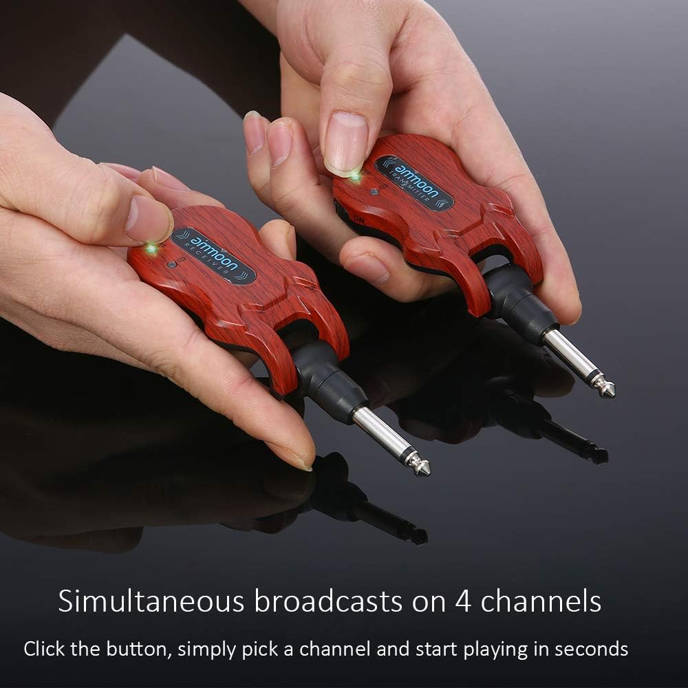 ammoon 5.8G Wireless Guitar System Audio Digital Guitar Transmitter ...