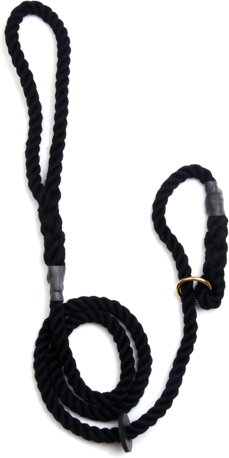 Outhwaite Rope Gun Dog Slip Lead, 8 mm x 60-inch, Black: Amazon.co.uk ...