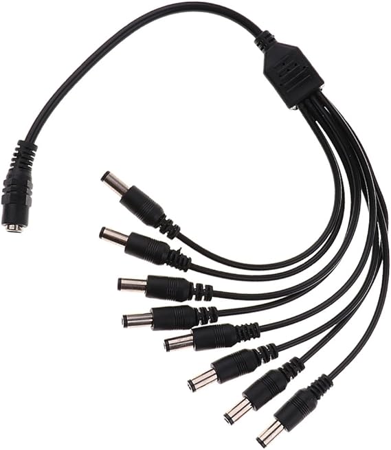 8-Port Power Splitter Adapterkabel DC 12V Netzteil CCTV-Stromkabel ...