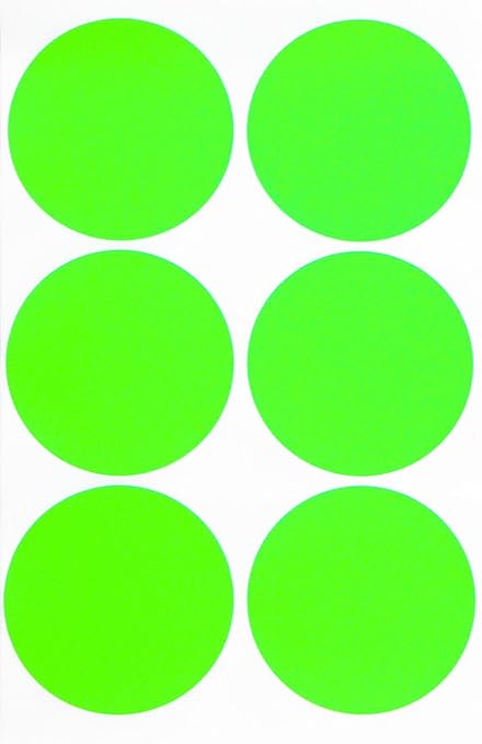 Round 5cm Neon Green Sticker - 50mm Dot Labels for Multi-Purpose Great ...