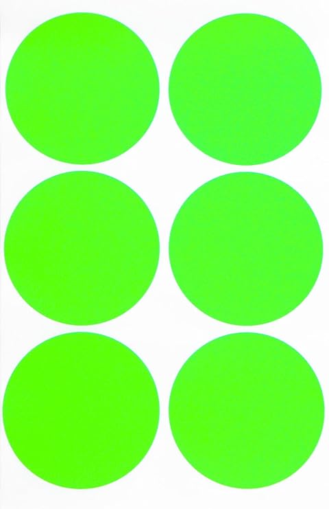 Round 5cm Neon Green Sticker - 50mm Dot Labels for Multi-Purpose Great ...