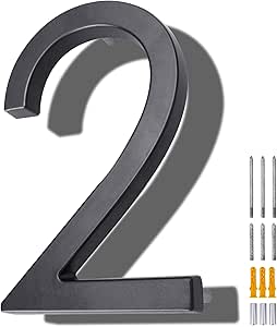 Amazon.com: Floating House Number 2, YIPLED 6 Inch Modern House Numbers ...