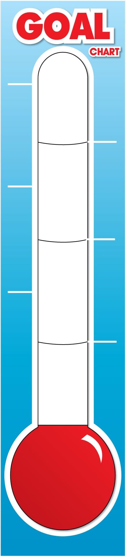 Amazon.com : Fundraising Thermometer - Dry Erase Goal Board - 48 x 11 ...