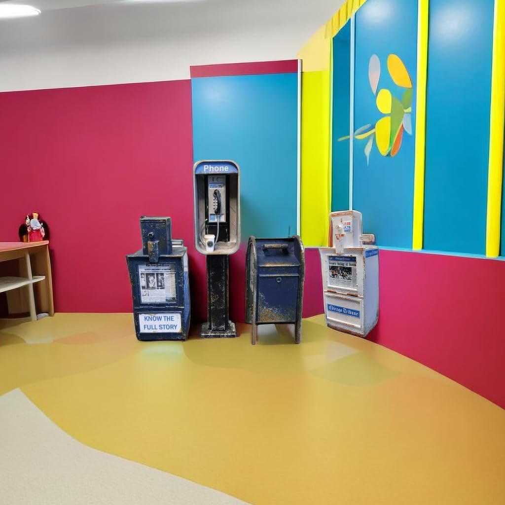 Mua Mailbox Model Phone Booth Miniature American Payphone in 1:12 Scale ...