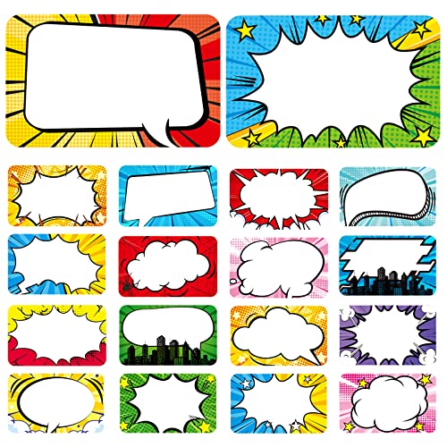 Superhero Name Tags Labels Stickers 216 Counts Colorful Large Nametags ...