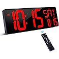 Amazon.com: XREXS Large Digital Wall Clock with Remote Control, 16.5 ...