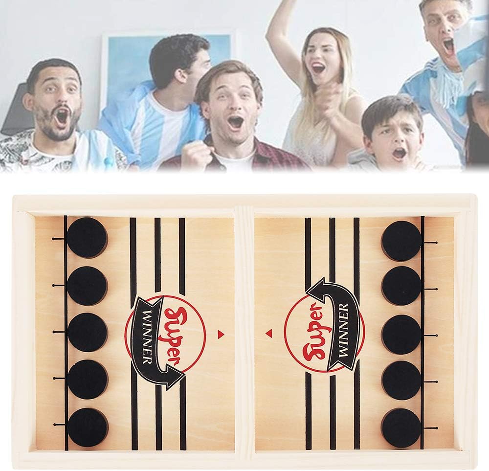 ATopoler Fast Sling Puck Game Battle Board Games, Wooden Multi Tabletop ...