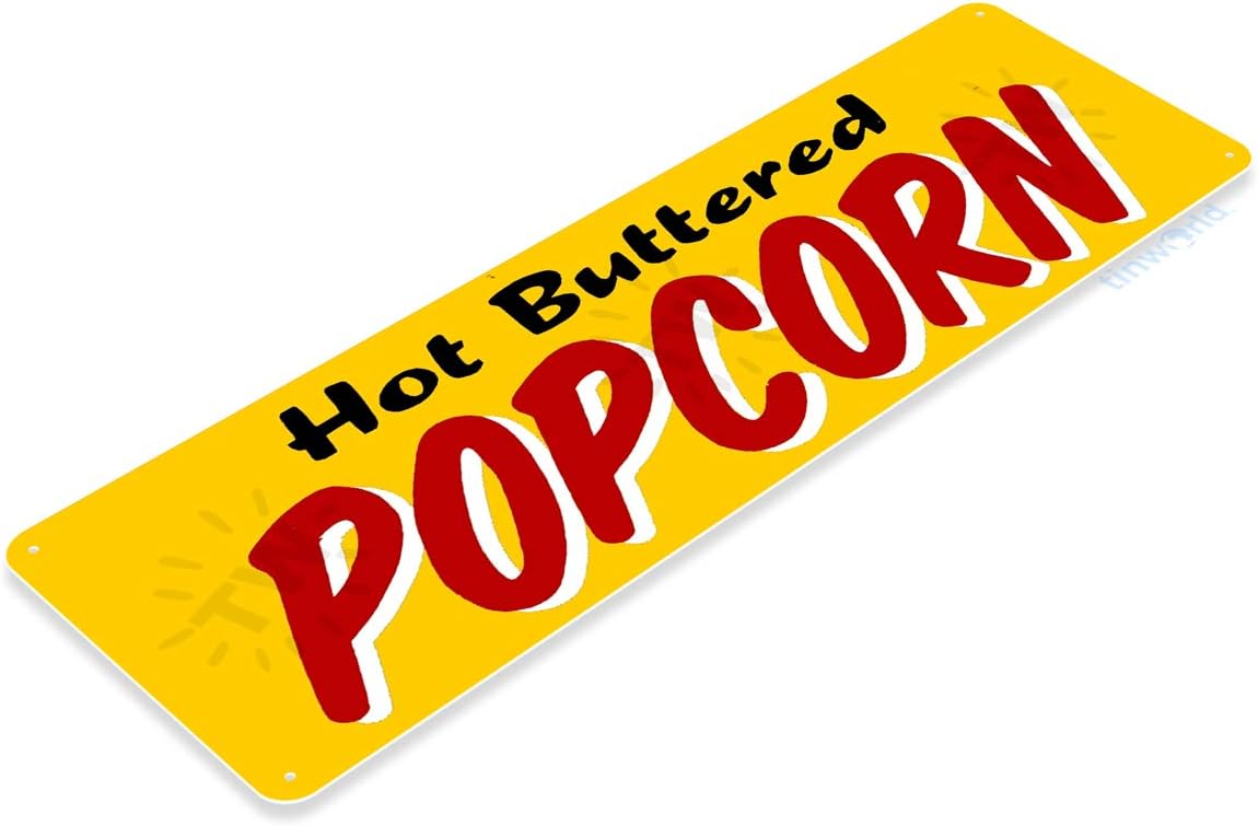 Amazon.com: Tinworld Tin Sign Hot Buttered Popcorn Pop Corn Machine ...