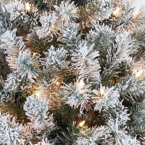 Yaheetech Prelit Snow Flocked Pencil Christmas Tree Fir Hinged Slim Corner Xmas Tree Holiday yaheetech-prelit-snow-flocked-pencil-christmas-tree-fir-hinged-slim-corner-xmas-tree-holiday