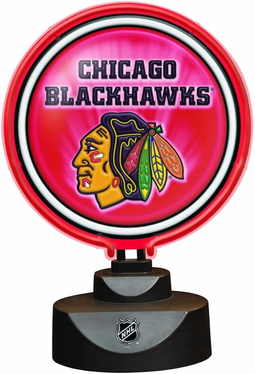 Amazon.com : NHL Chicago Blackhawks Neon Desk Lamp : Sports Fan Desk ...