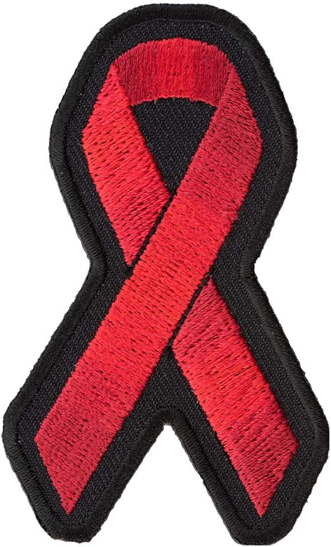 Amazon.com: Red Awareness Ribbon Patch, Support Patches: Clothing