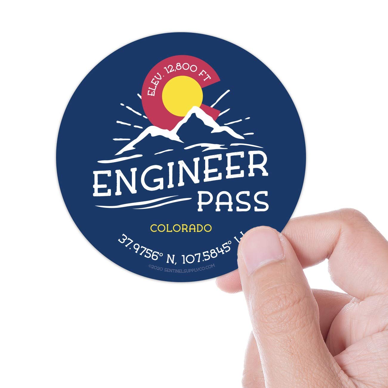Amazon.com: Engineer Pass Colorado Circle Sticker | CO Mountain Passes ...