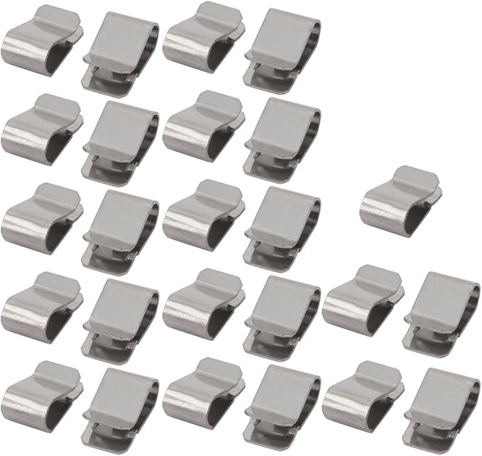 Amazon.com : uxcell 25pcs 21mmx12mm 304 Stainless Steel U Clip Silver ...