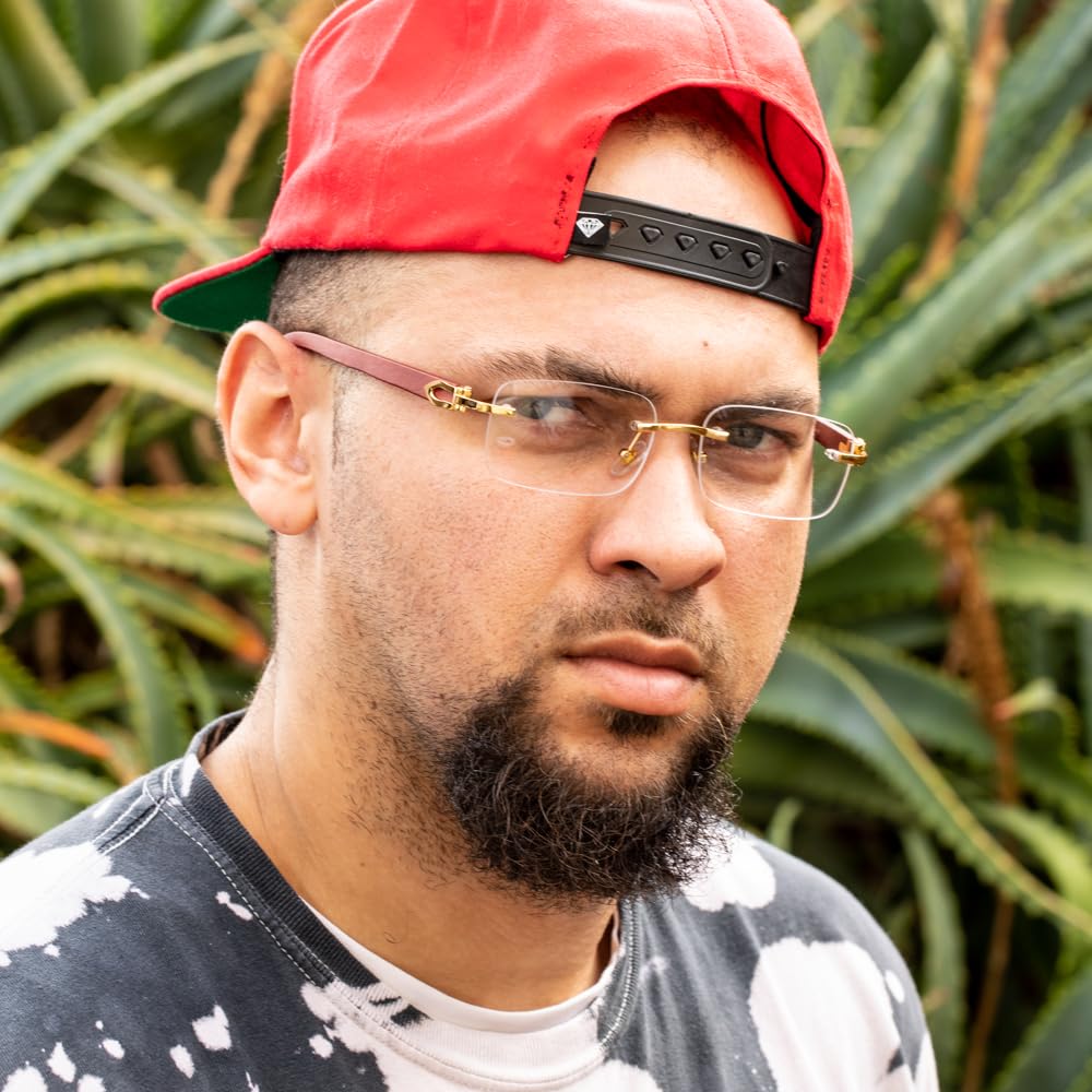 Mua Vintage Small Retro Rimless Clear Lens Gold Frame Hip Hop ...