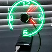 Amazon.com: OnetwoUSB LED Clock Fan with Real Time Display Function,USB ...
