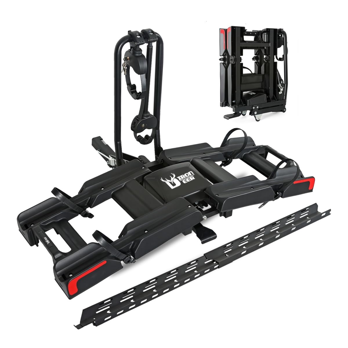 Eco Pro Upgraded 200lbs EBike Rack with Ramp for 2 E-Bikes, Hitch EBike ...