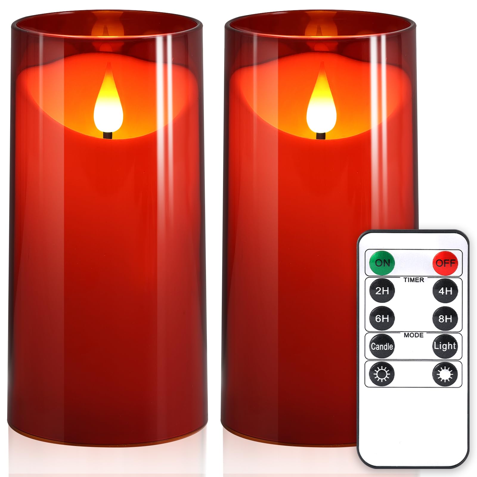 NURADA Flameless Candles with Remote Timer: 3D Wick Battery Operated ...