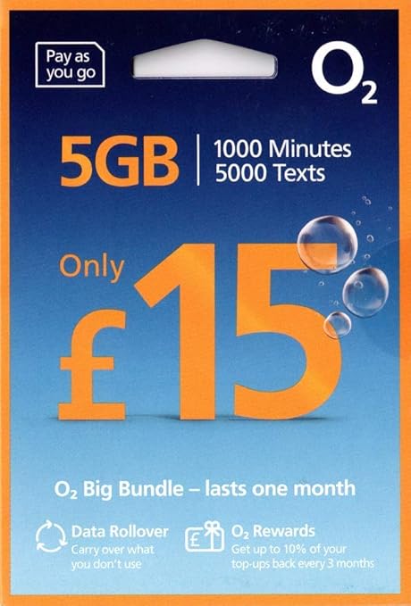 O2 Pay As You Go Sim Card Big Bundle £15 pack by O2: Amazon.co.uk ...