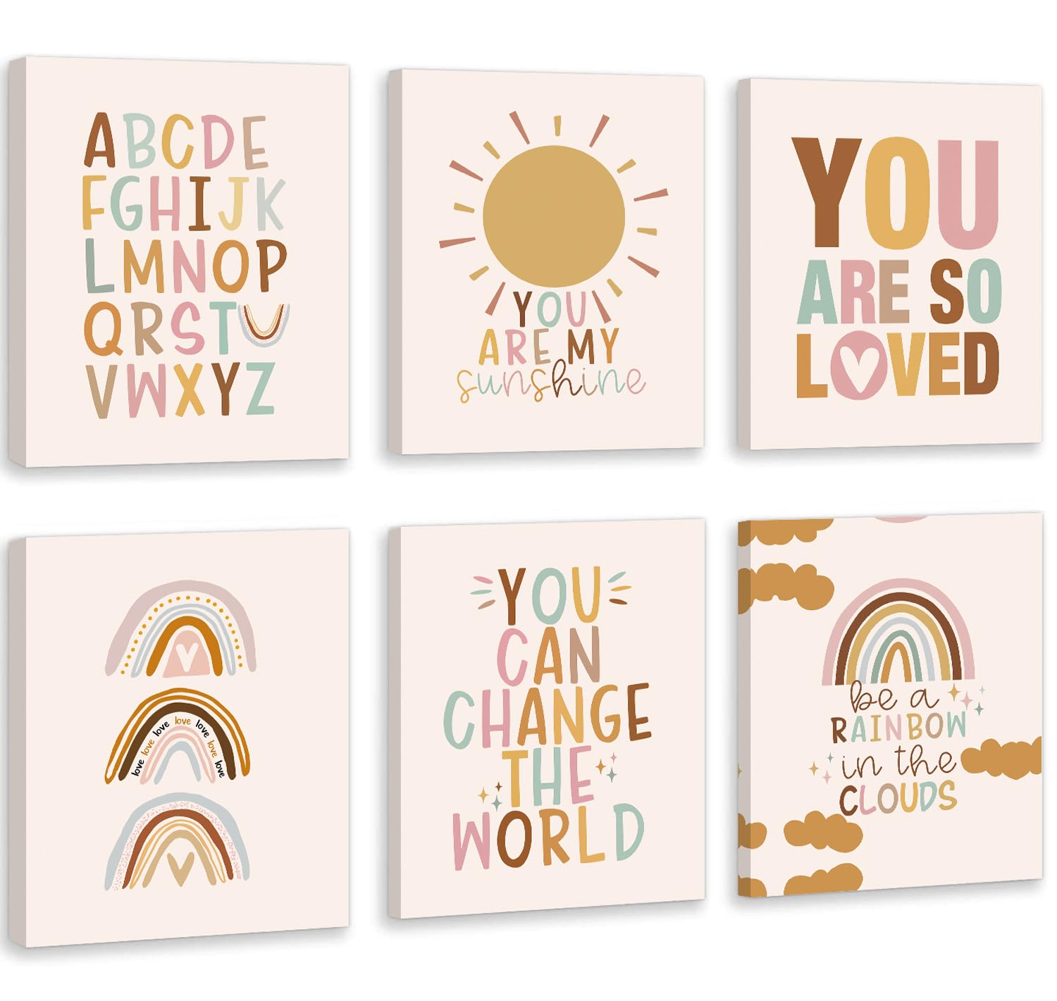 CHDITB Boho Rainbow Nursery Wall Decor, Baby Shower Nursery Decor Kids ...