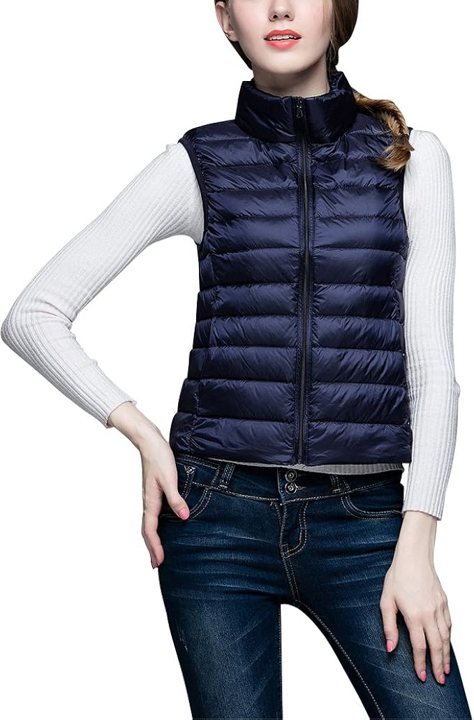 Chaleco Mujer Chaquetas de Down Ligero Plegable Plumón Acolchado Chalecos: Amazon.es: Ropa