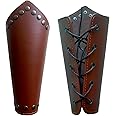 Amazon.com: HGJST Leather Gauntlet Wristband Viking Leather Arm Guard ...