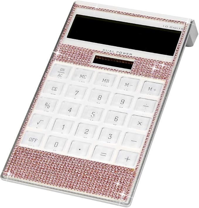 MOTIKO Bling Crystal Desktop Calculator Rose Gold Diamonds Large ...