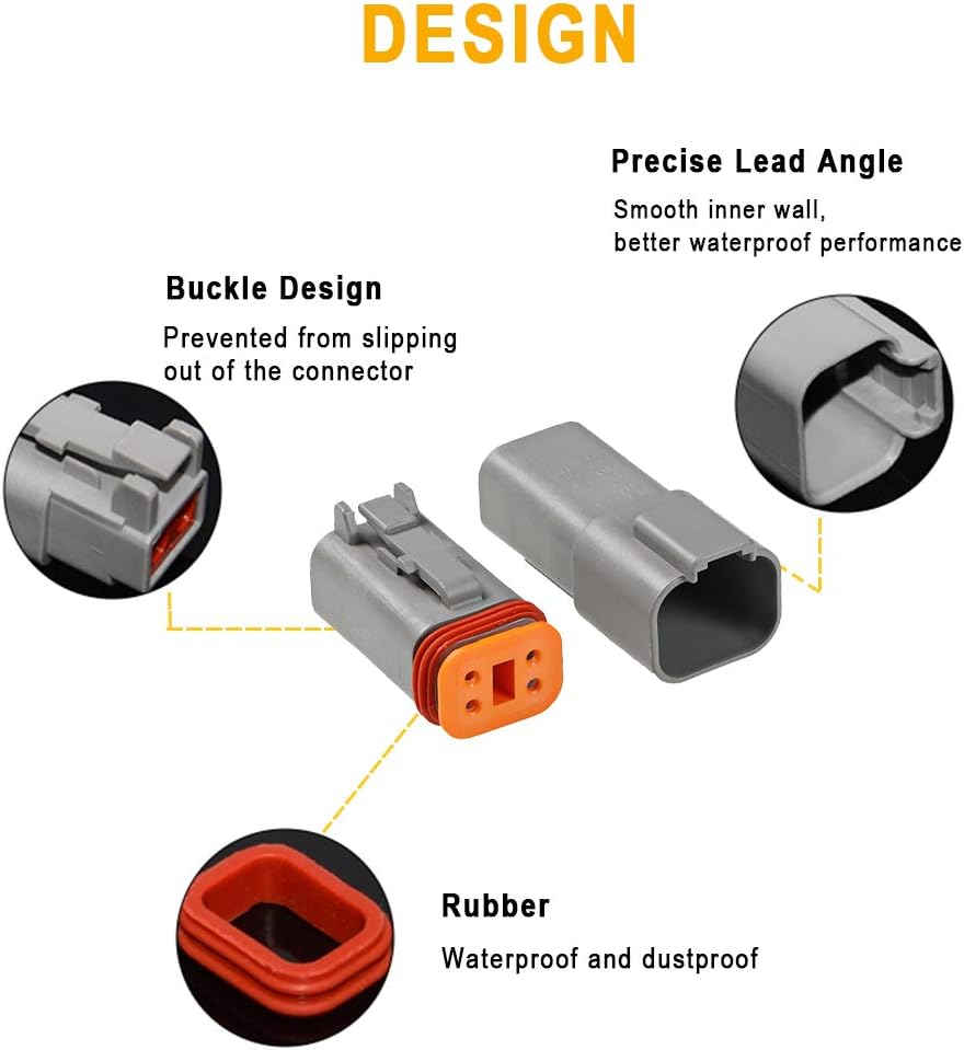 5 Sets 4 Pin Car Waterproof Electrical Connector, Bolatus Auto ...