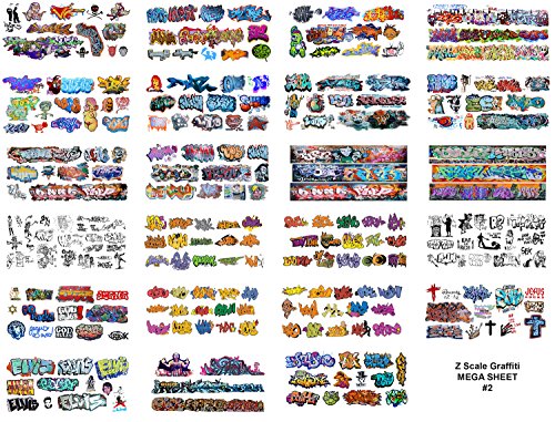 Z Scale Custom Graffiti Decals 8.5 x 11 MEGA Sheet #2 - Weather Your ...