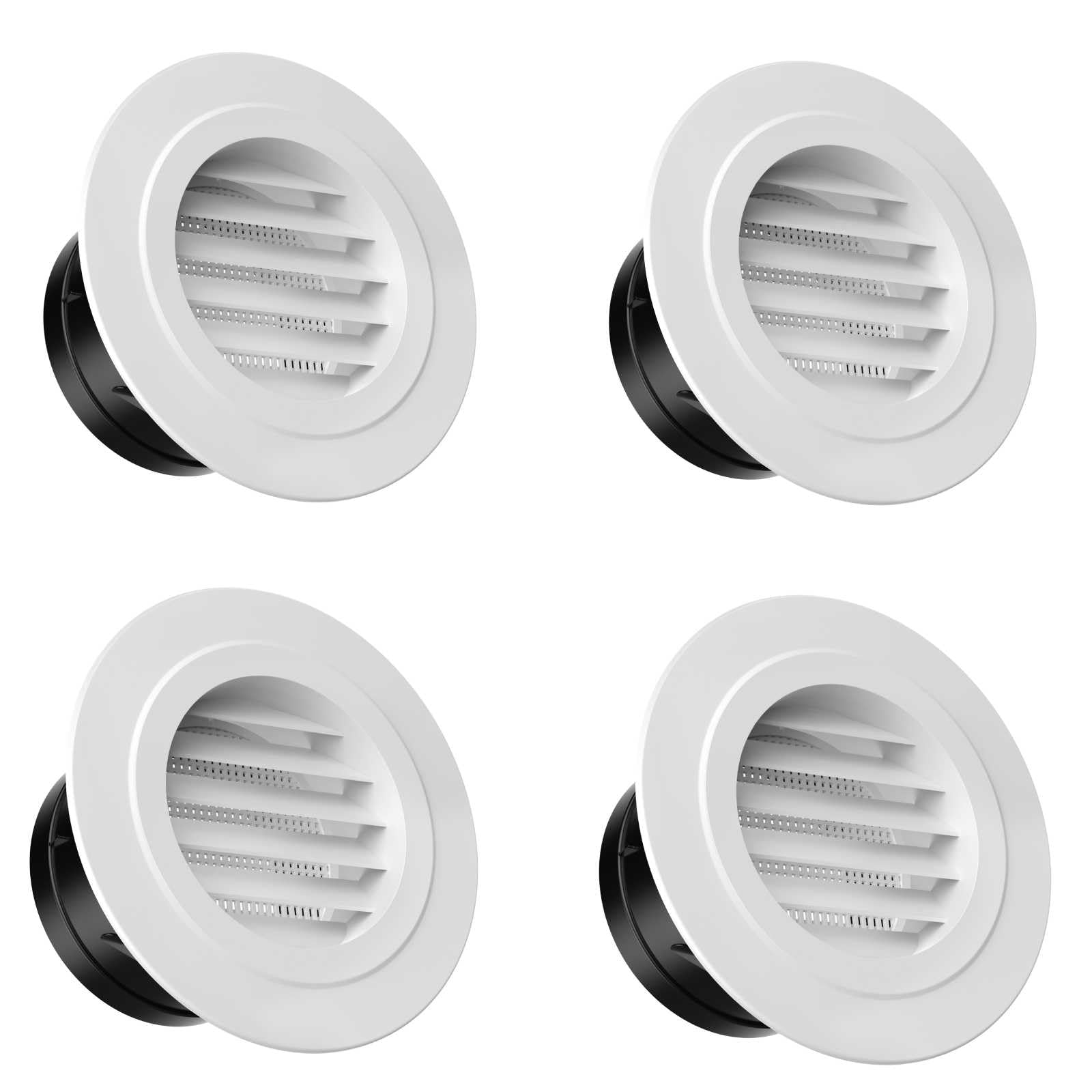 Hon&Guan Soffit Vents, 4 Inch Vent Cover Round Soffit Vents Exterior ...